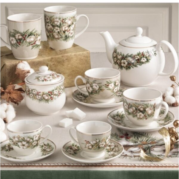 Brandani - Batuffoli set 2 tazzine espresso con piattino in porcellana