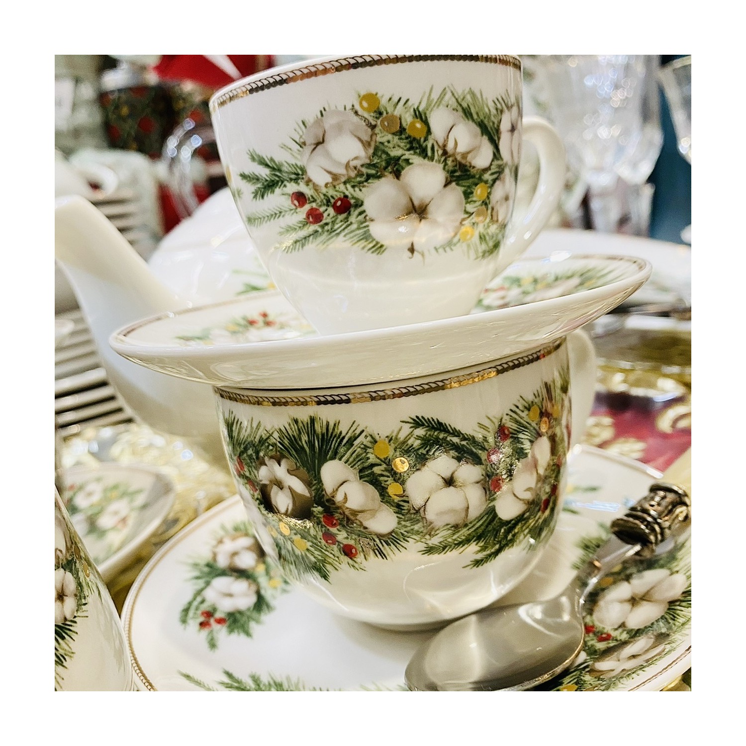 Brandani - Batuffoli set 2 tazzine espresso con piattino in porcellana